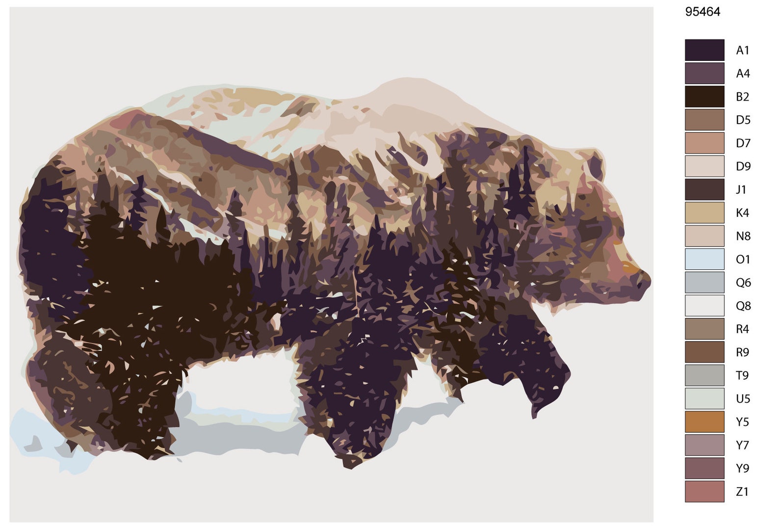 Paint by Numbers Bear Design Painting by Numbers KIT for - Etsy