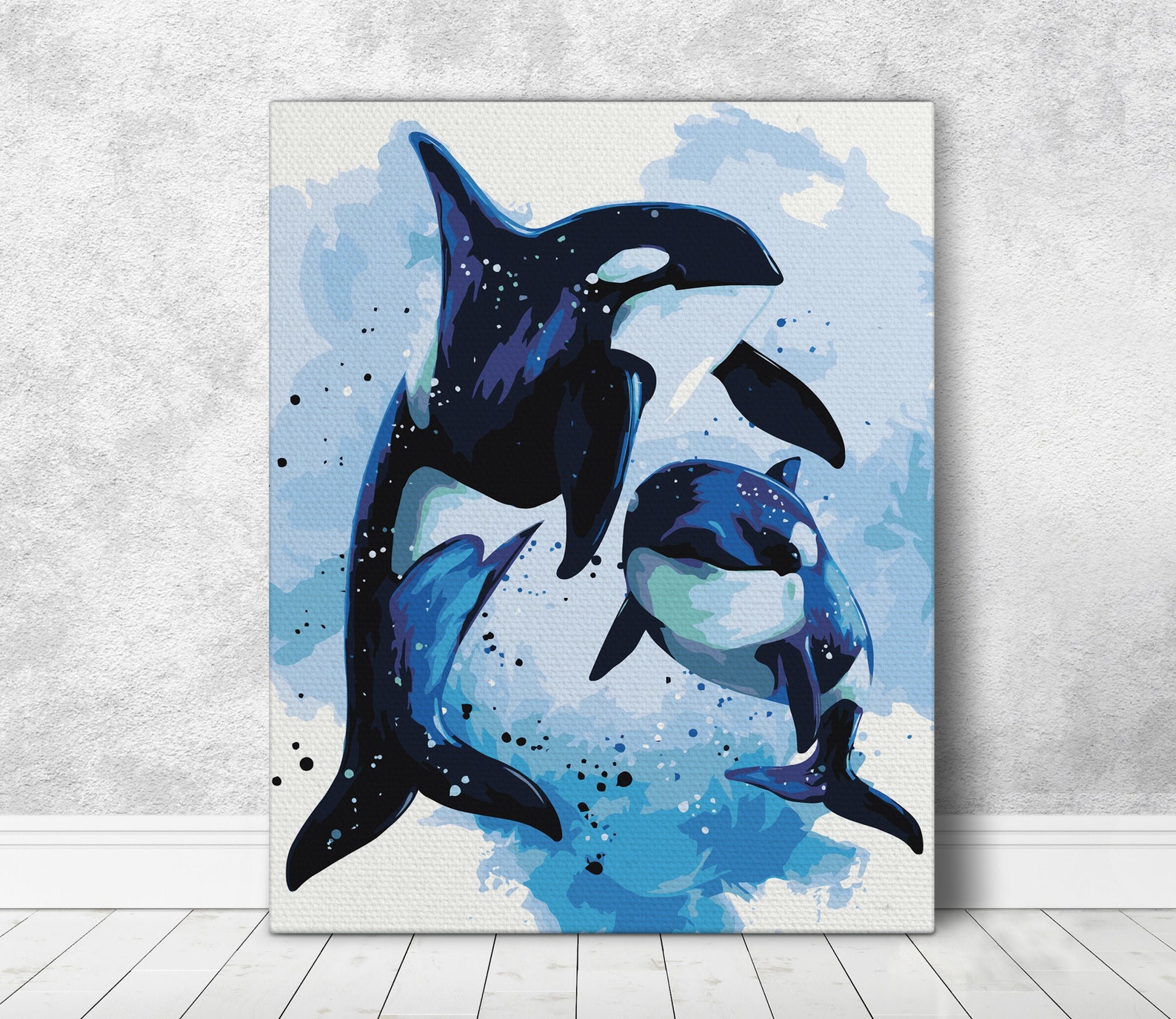 Whales Paint by Numbers Sea Oil Painting for Adults Gift for Adults ...