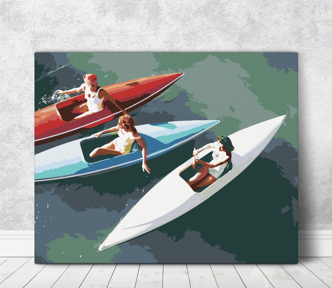 Kayaking Art Canoe Design DIY Set Painting by Numbers High-quality ...