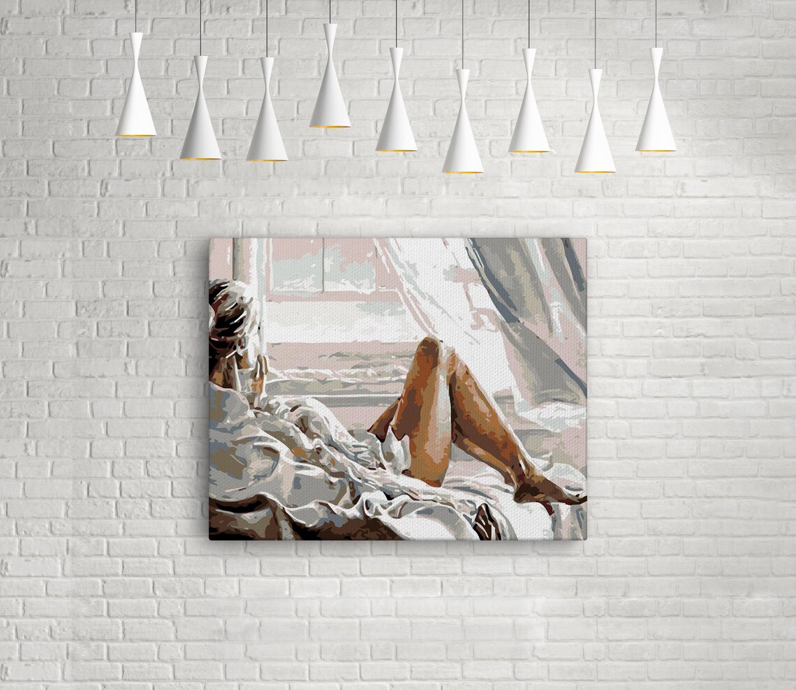 Paint by Numbers Beautiful Woman Painting DIY Kit Painting for - Etsy