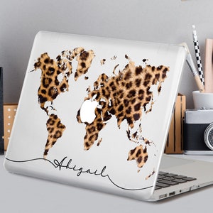 World Map MacBook Pro 16 Inch Case Leopard Skin MacBook Air 13 Inch ...