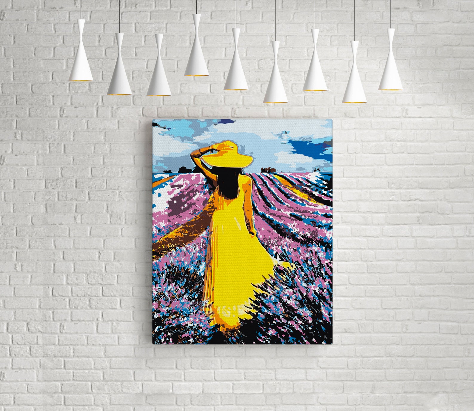 Paint by Numbers Beautiful Woman Painting DIY Kit Lavender Field ...