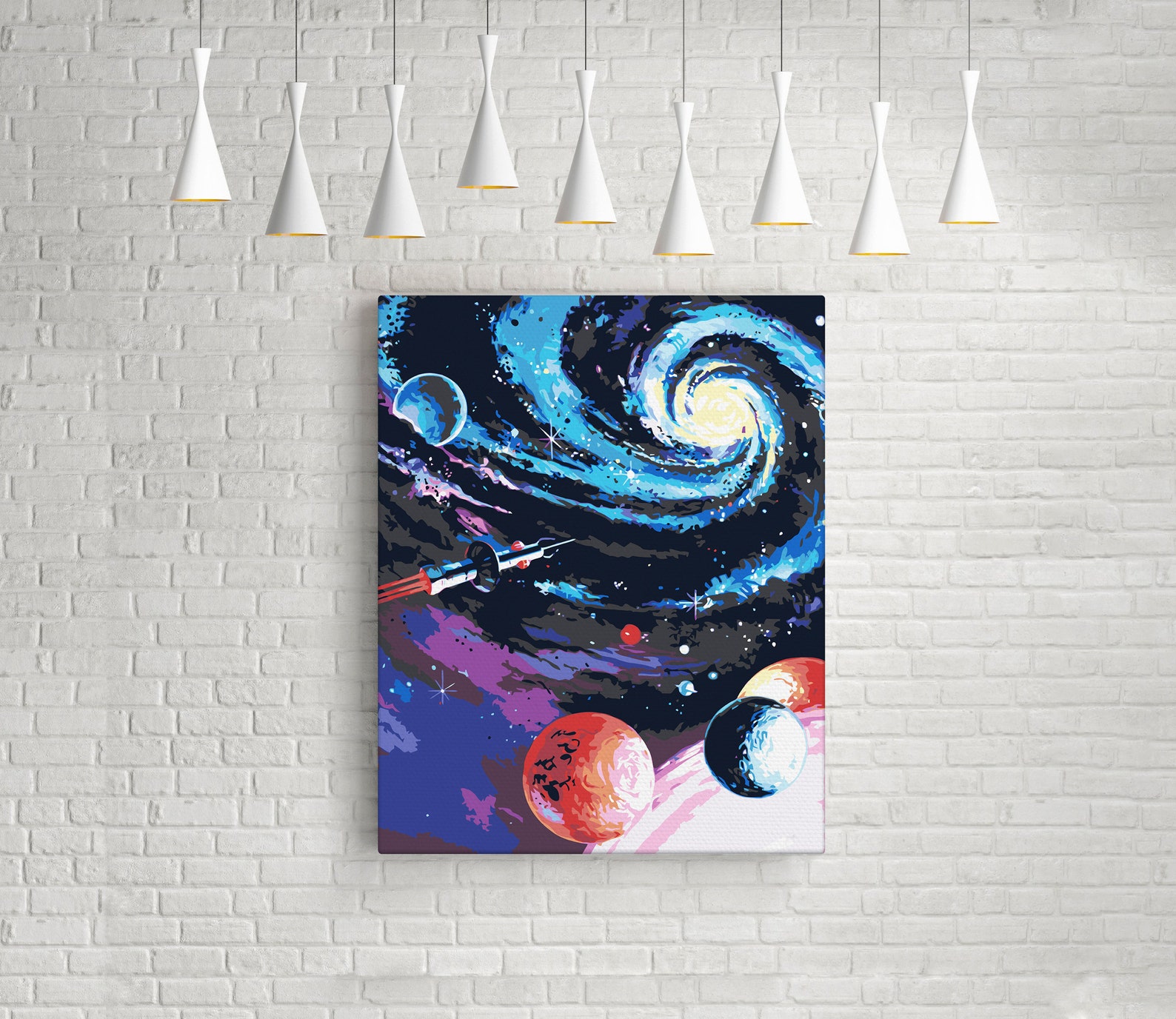 Space Paint by Numbers DIY Kit Planets Painting by Number Art Paint by ...