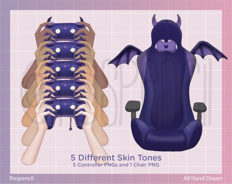 Demon Horns Gaming Chair and Controller Sets| Vtuber Accessory| Twitch ...