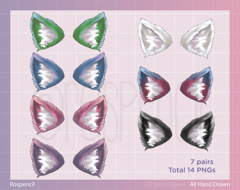 Vtuber Cat Ear Assets - 7 Colors | Accessory | Fur | Prop | Celestial ...