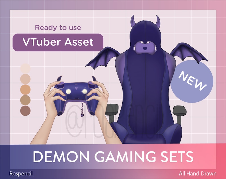 Demon Horns Gaming Chair and Controller Sets| Vtuber Accessory| Twitch ...