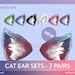 Vtuber Cat Ear Assets 7 Colors Accessory Fur Prop Celestial Magical ...