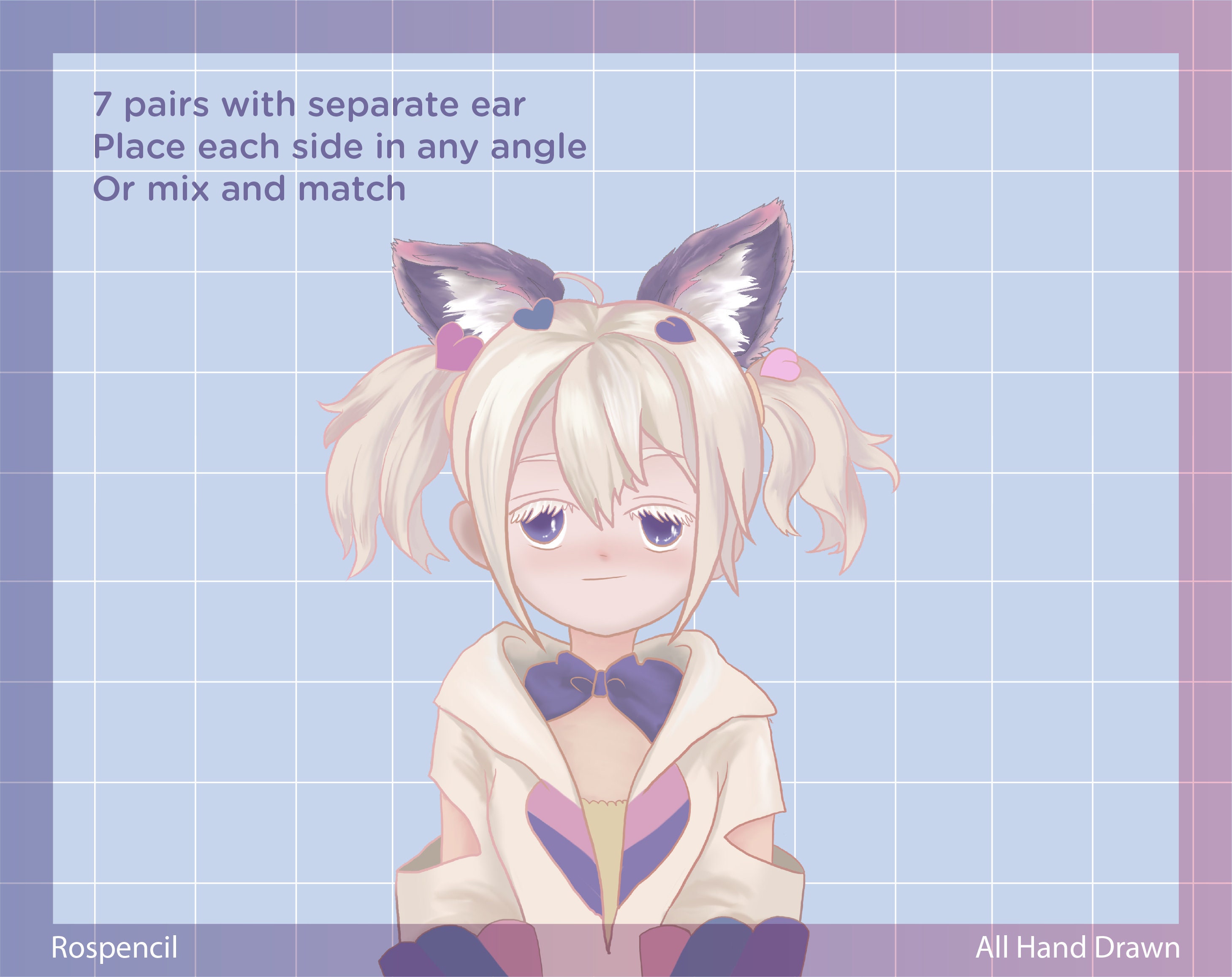 Vtuber Cat Ear Assets - 7 Colors | Accessory | Fur | Prop | Celestial ...
