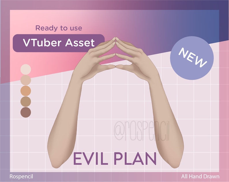 Evil Plan Hand Pose - Hands | Vtuber | Twitch | Youtube | Kawaii | Cute ...