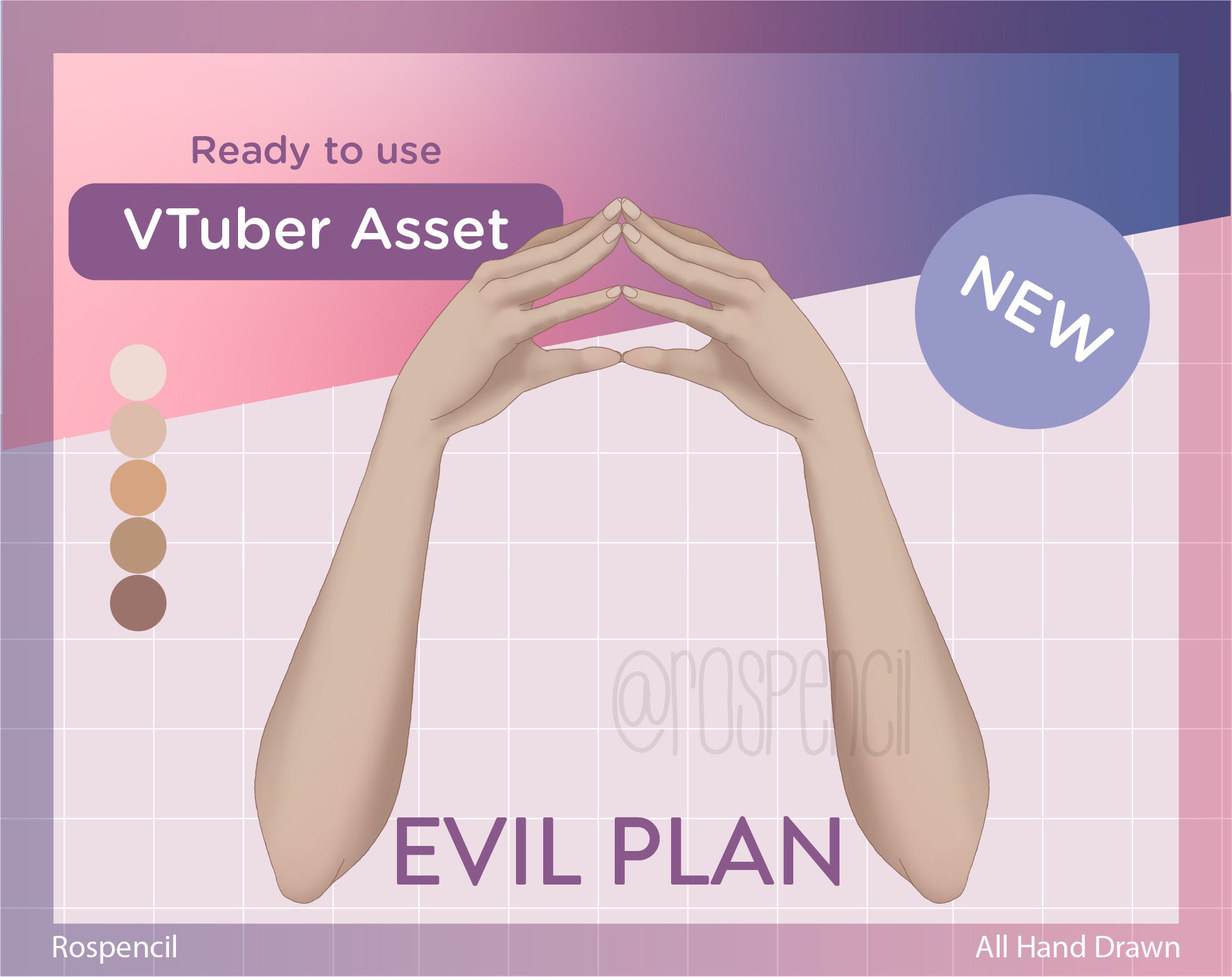 Evil Plan Hand Pose - Hands | Vtuber | Twitch | Youtube | Kawaii | Cute ...