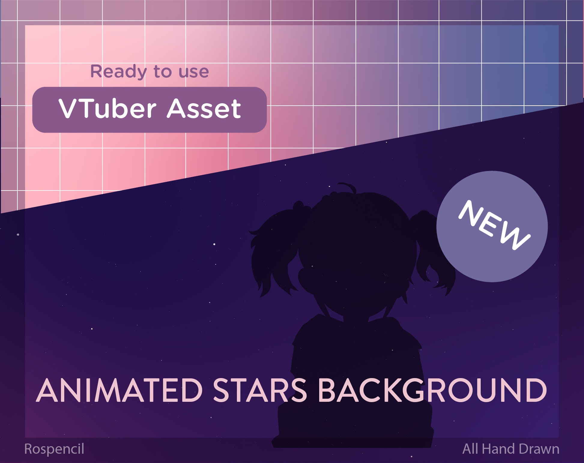 ANIMATED Floating Stars Stream Decoration | Night Theme | Stream Add-on ...