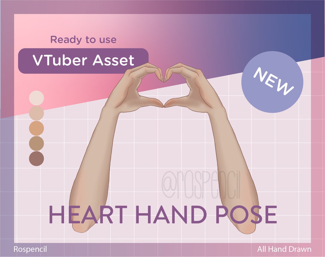 Heart Love Hand Pose2 - Hands | Vtuber | Twitch | Youtube | Kawaii ...
