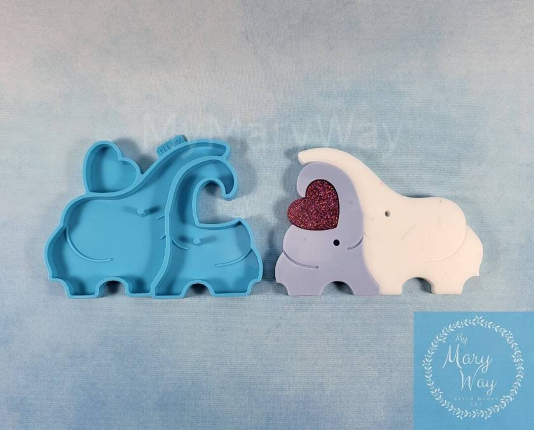 Elephants and Heart Silicone Set - Etsy