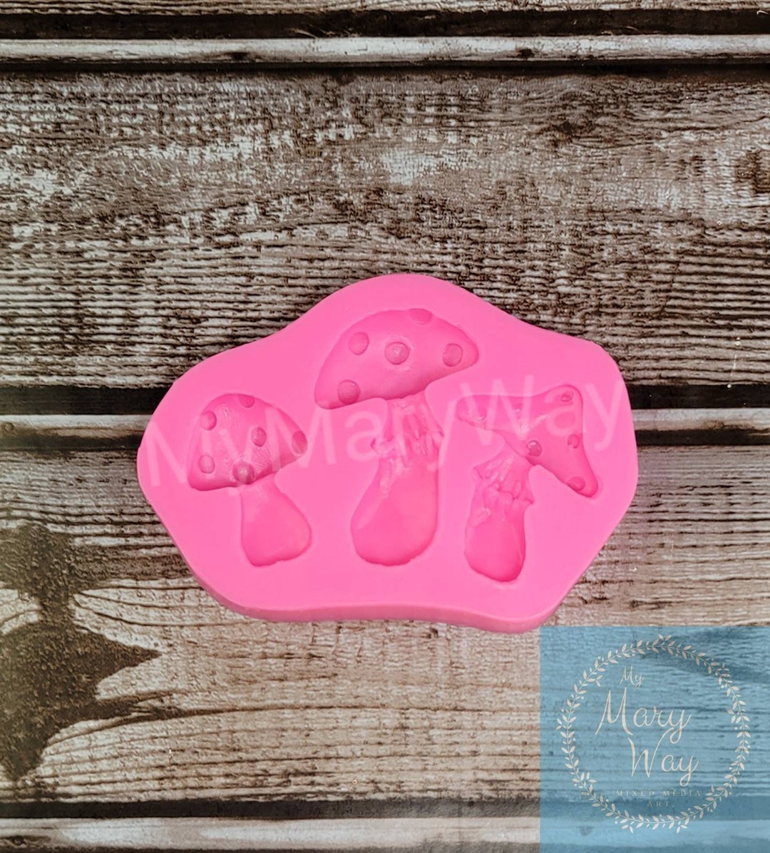 Three Toadstools Mushrooms Silicone Mold in Grey - Etsy
