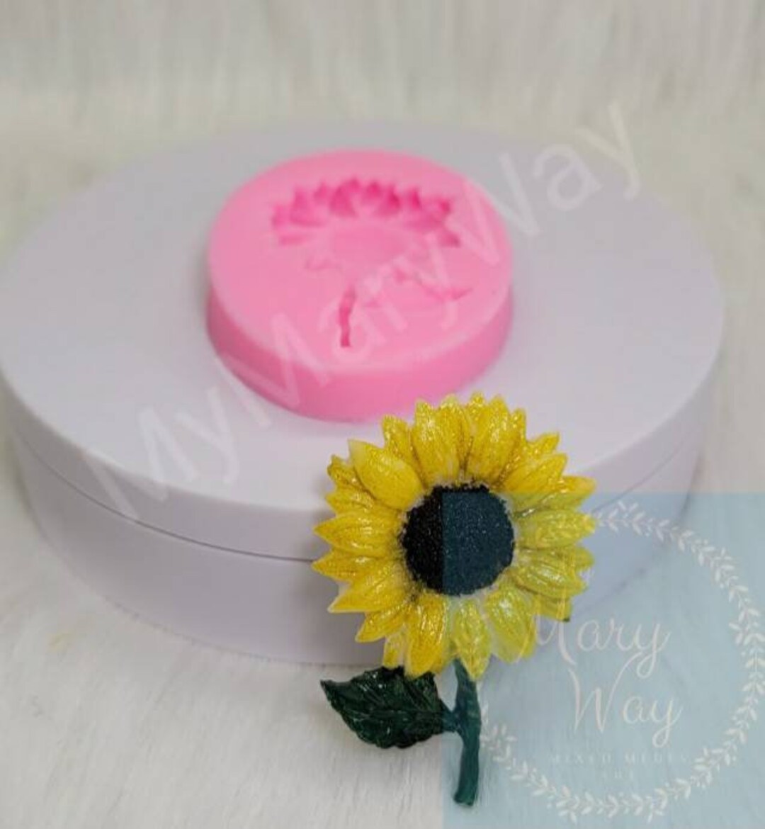 Silicone Mold of Detailed Sunflower in Grey - Etsy