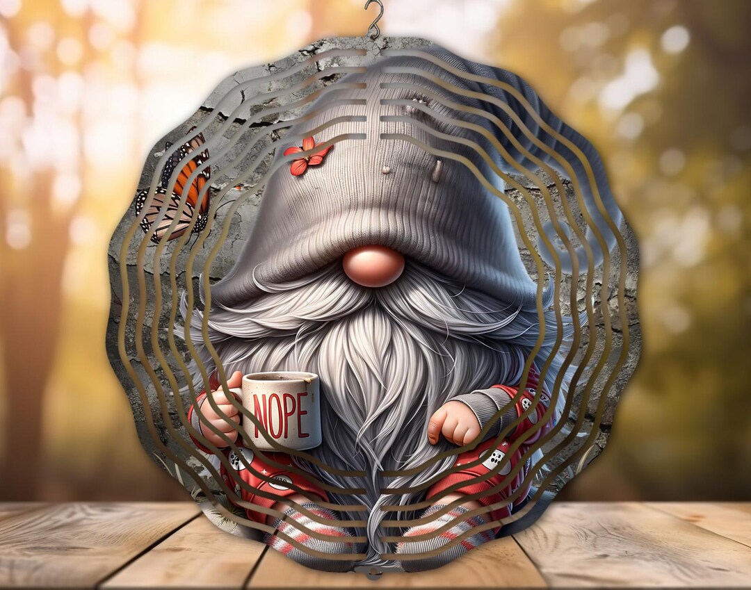 Grumpy Morning Gnome Wind Spinner Sublimation Design, Gnome Wind ...