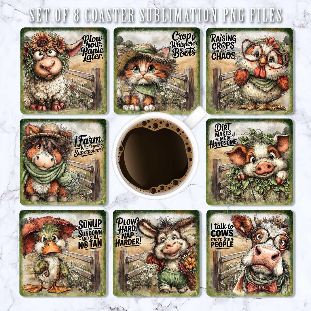 Funny Farming Quote Square Coaster Sublimation Design, Sarcastic Farm ...