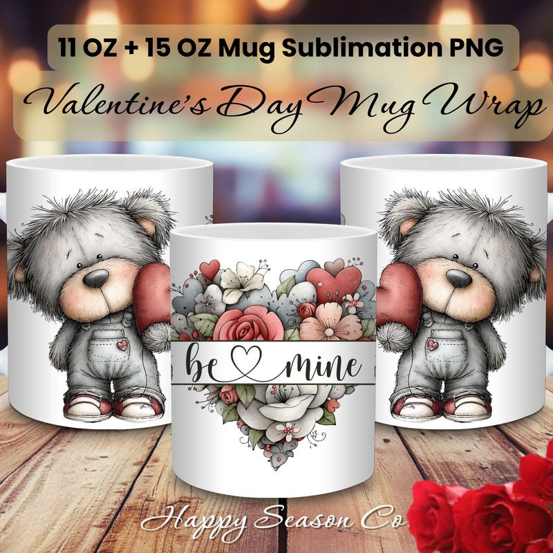 Teddy Valentines Mug - Etsy