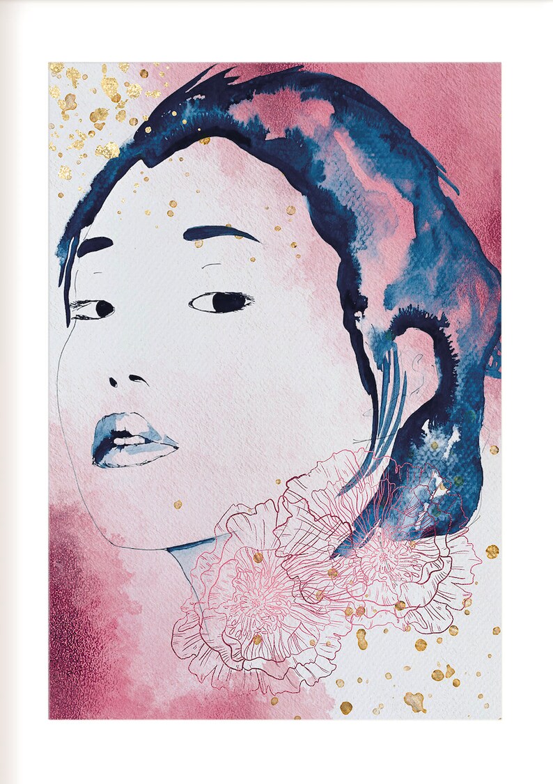 Aquarell nyoko Kunstdruck Fine-art-print, Im Format DIN A3 Und A4 - Etsy