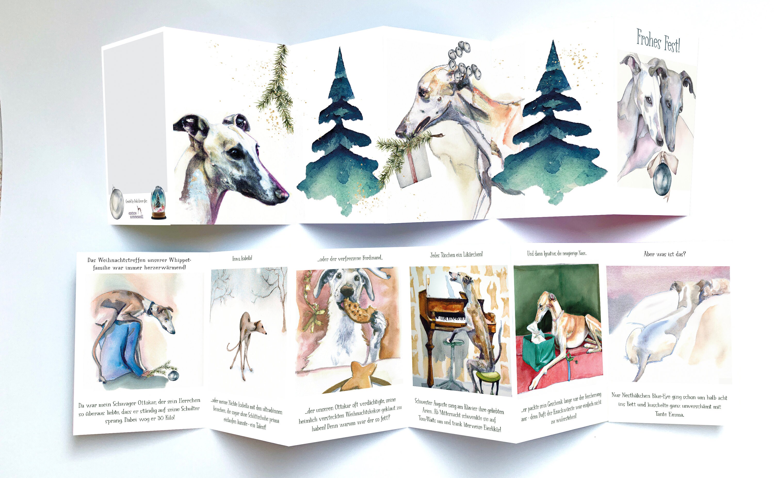 NEU: 3er-Set Weihnachtskarte in exklusivem Leporello-Format, 12-seitig ...