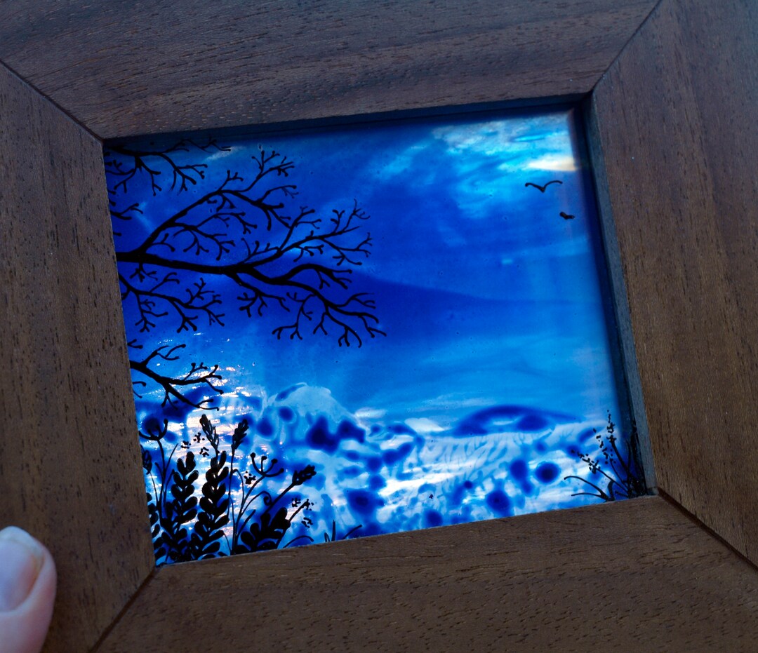 Hand-painted Stained Glass Diorama Art Block - Etsy