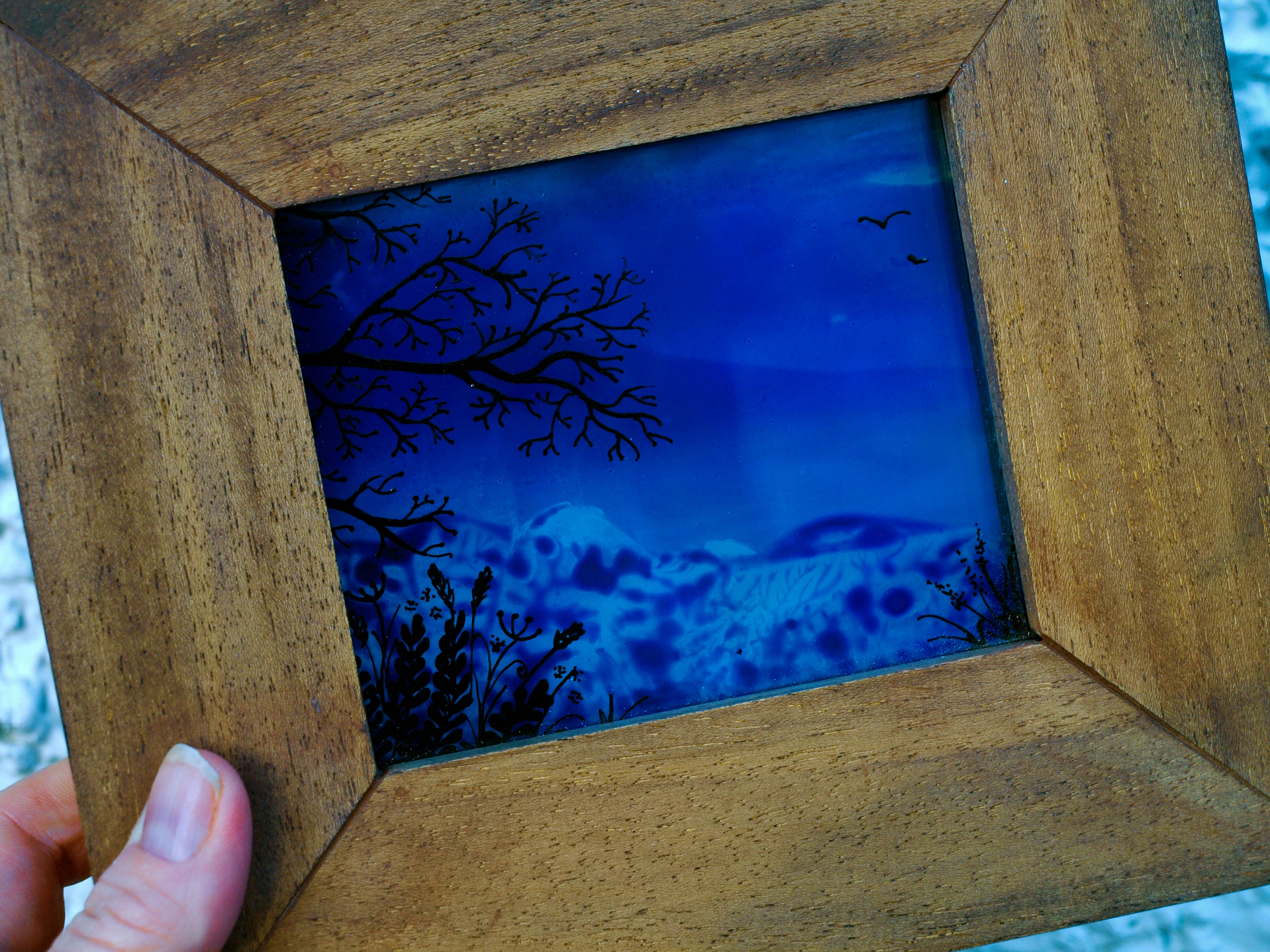 Hand-painted Stained Glass Diorama Art Block - Etsy
