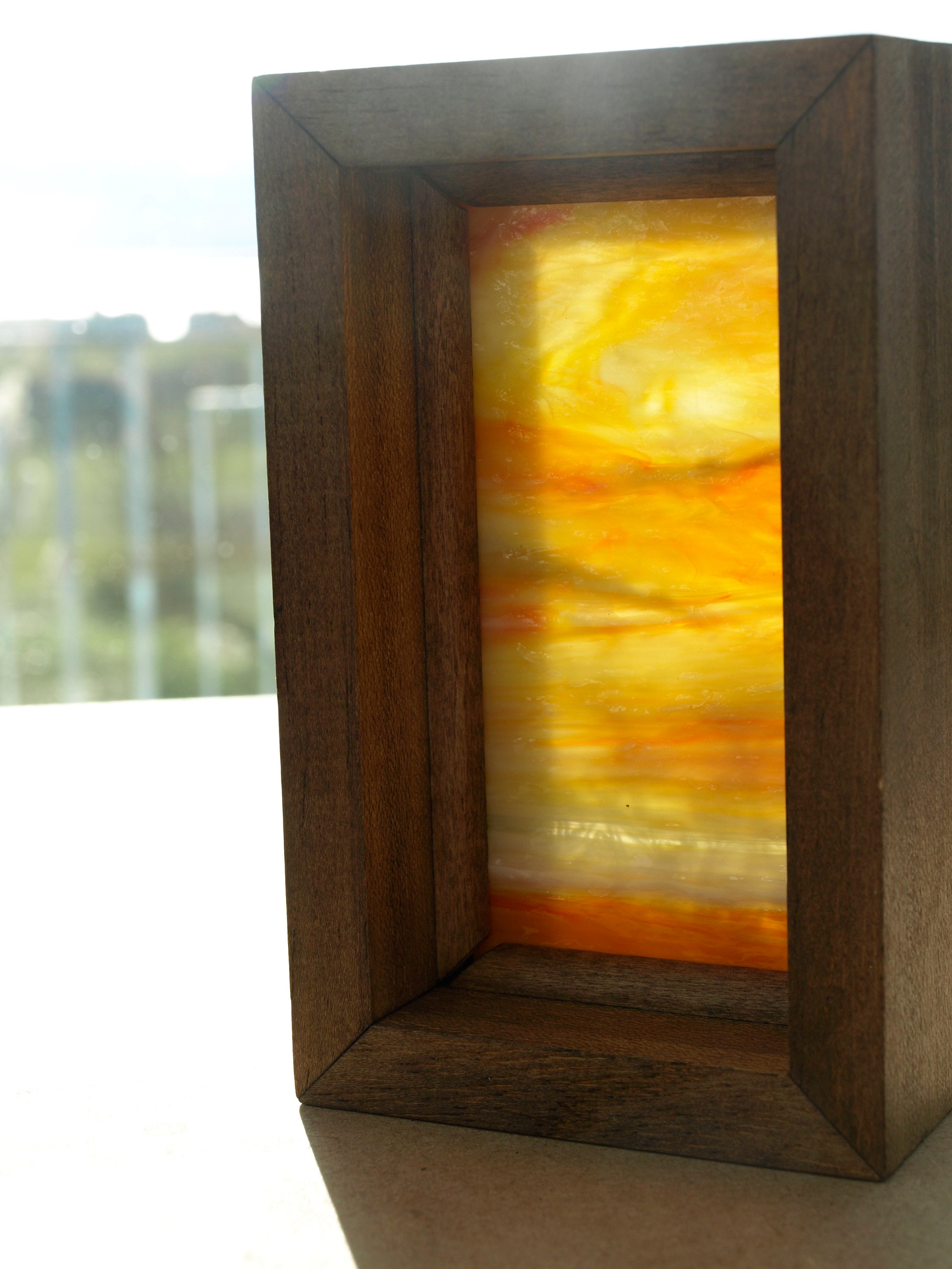 Hand-painted Glass Sunset Diorama - Etsy