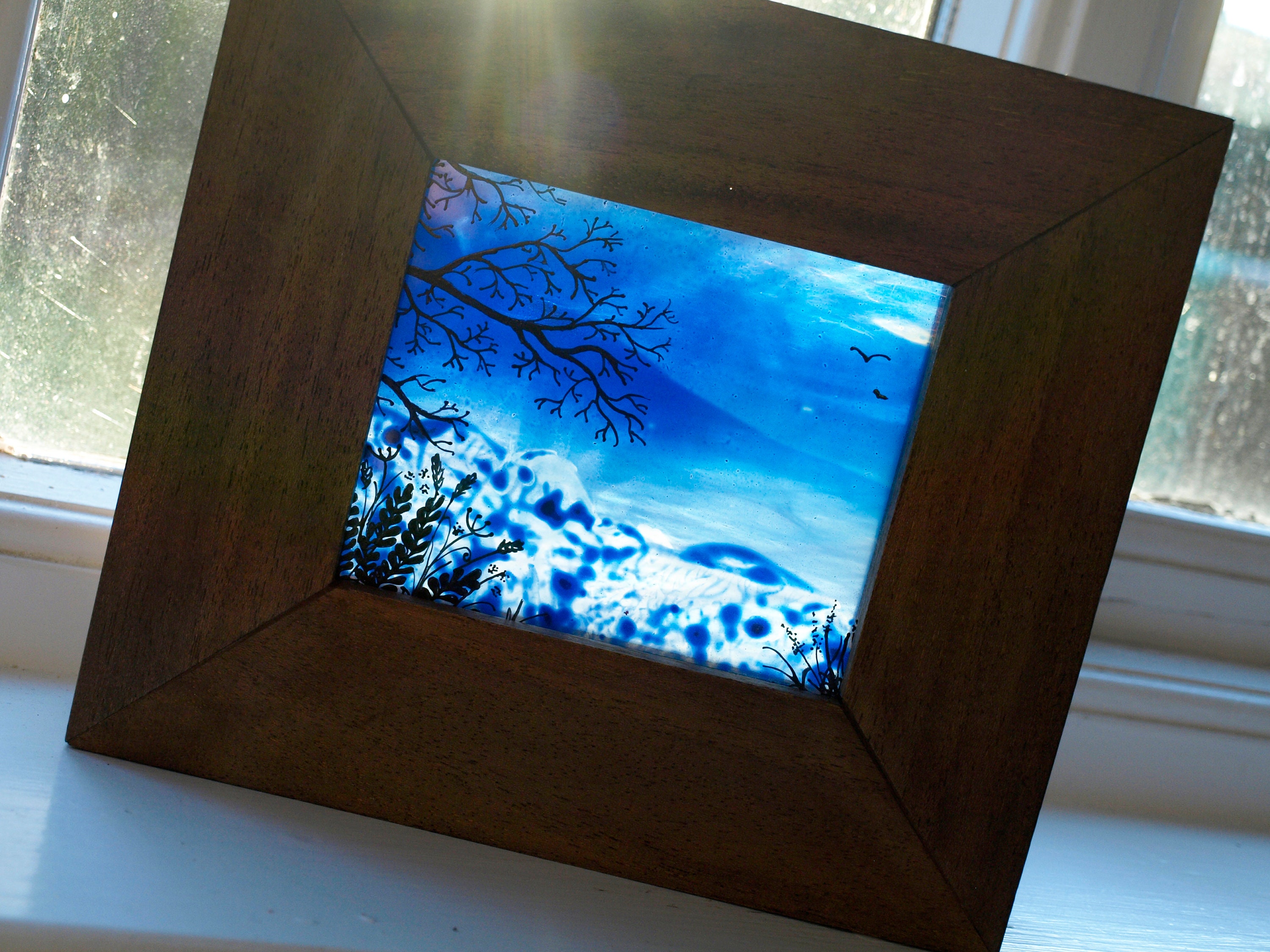 Hand-painted Stained Glass Diorama Art Block - Etsy