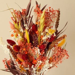 Nancy | Bright Autumn Dried Flower Bouquet | Colourful Dried Flowers ...