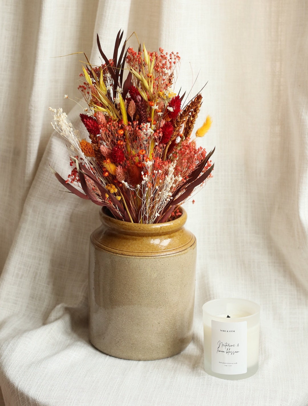 Nancy | Bright Autumn Dried Flower Bouquet | Colourful Dried Flowers ...
