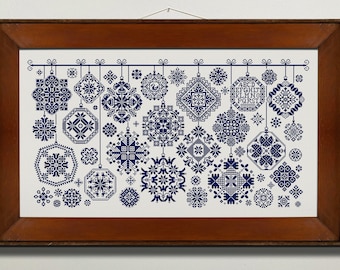 Floral Sampler Cross Stitch Pattern, Easy Counted Cross Stitch Chart ...