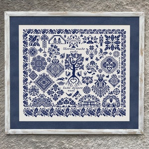 Quaker Sampler Cross Stitch Pattern Cross Stitch Chart - Etsy