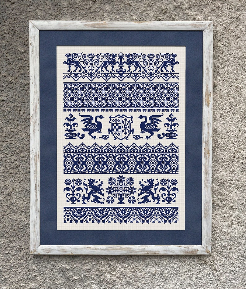 Monochrome Sampler Cross Stitch Pattern, X Stitch Chart, Sampler ...