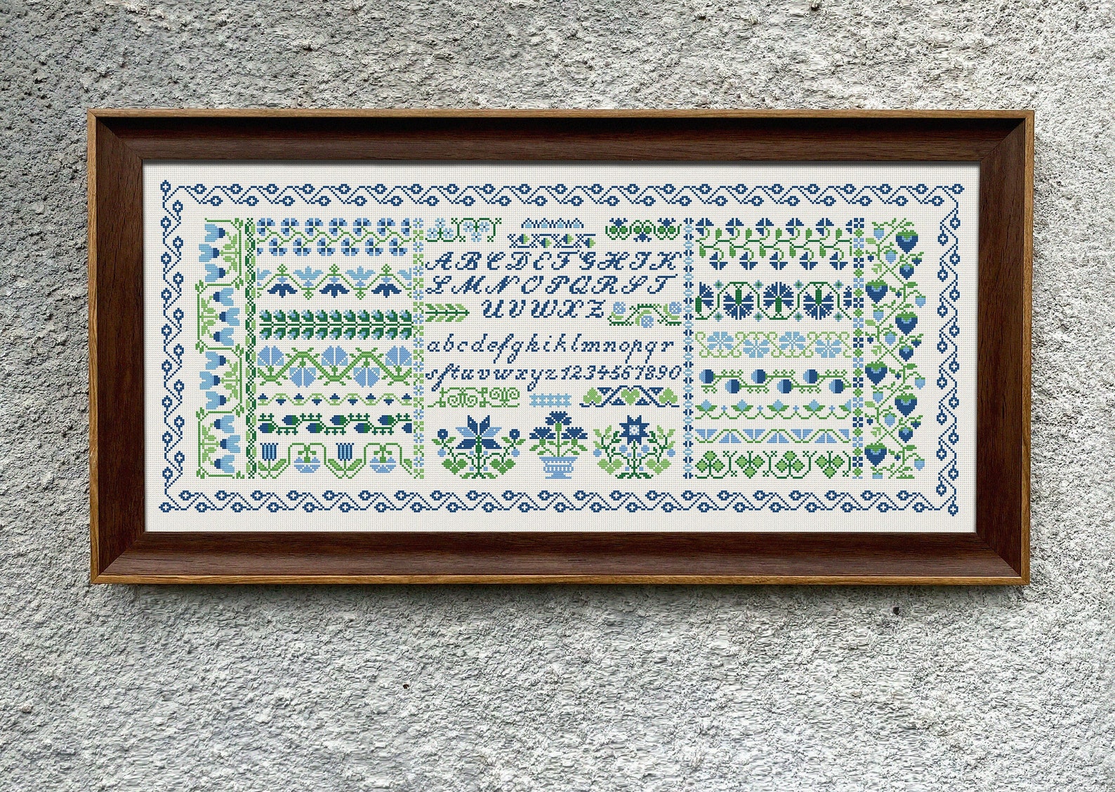 Quaker Sampler Borders Cross Stitch Pattern, Cross Stitch Chart ...