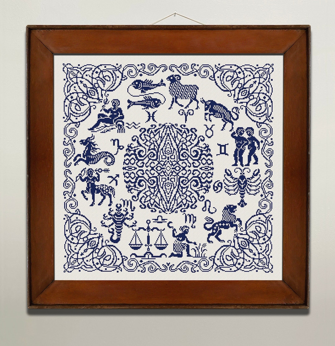Astrological Signs Sampler Cross Stitch Pattern, X Stitch Chart ...