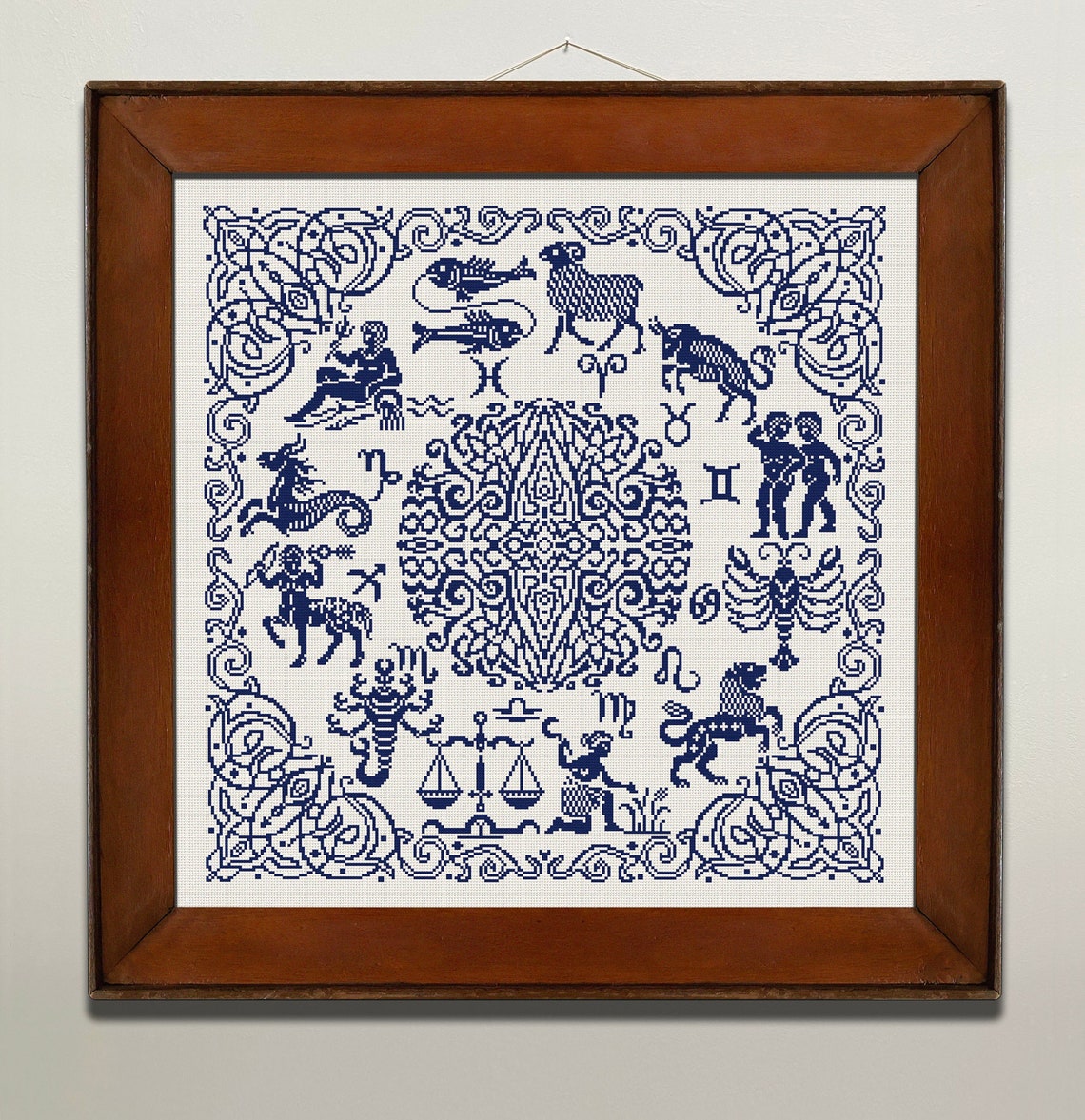Astrological Signs Sampler Cross Stitch Pattern, Cross Stitch Chart ...
