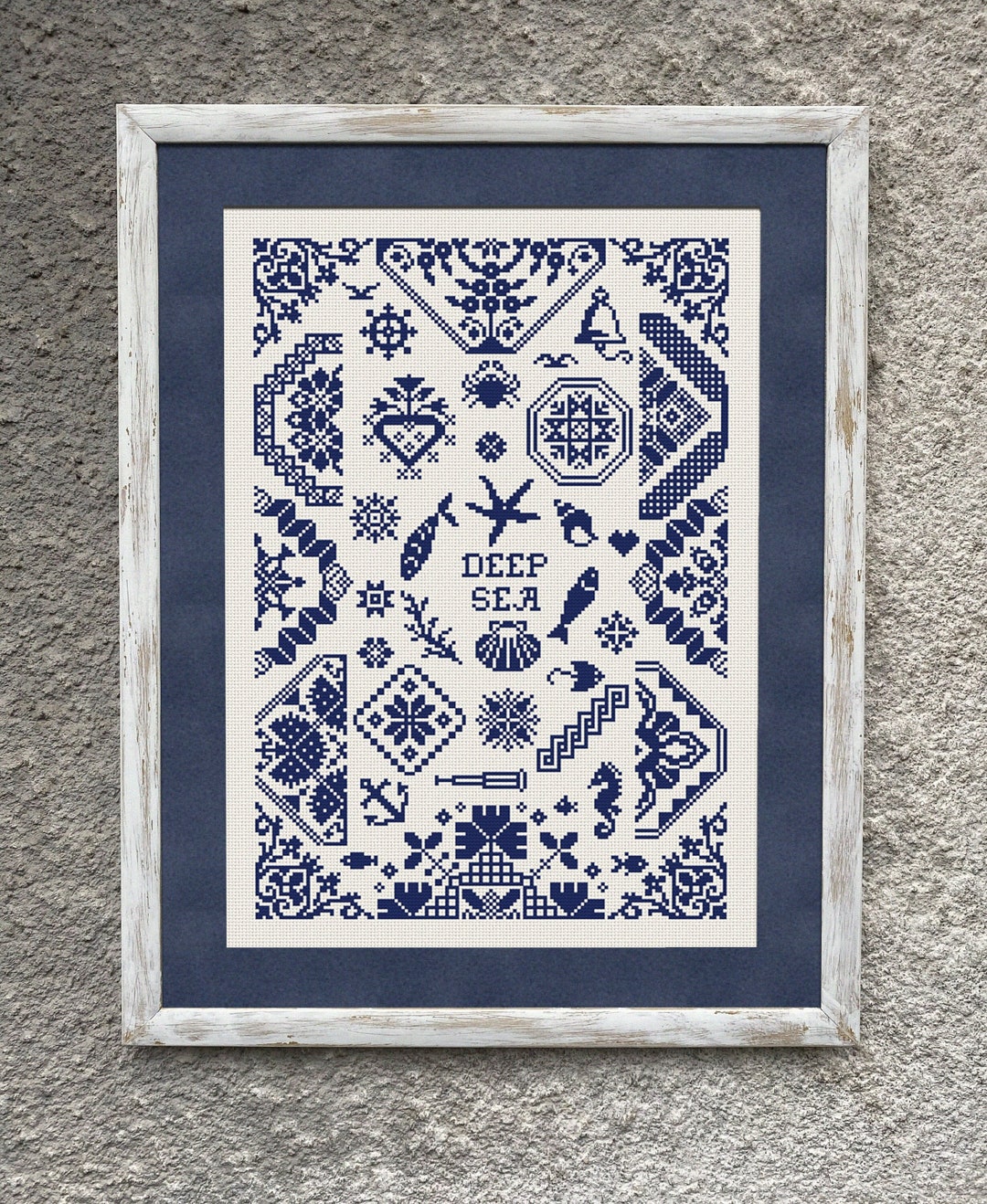 Deep Sea Quaker Sampler Cross Stitch Pattern, Cross Stitch Chart ...
