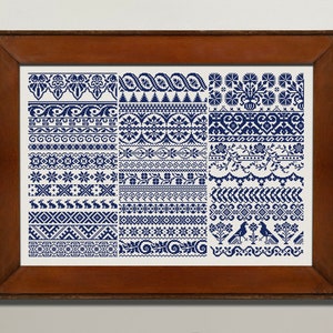 Sampler Borders Cross Stitch Pattern, 36 Decorative Borders X Stitch ...