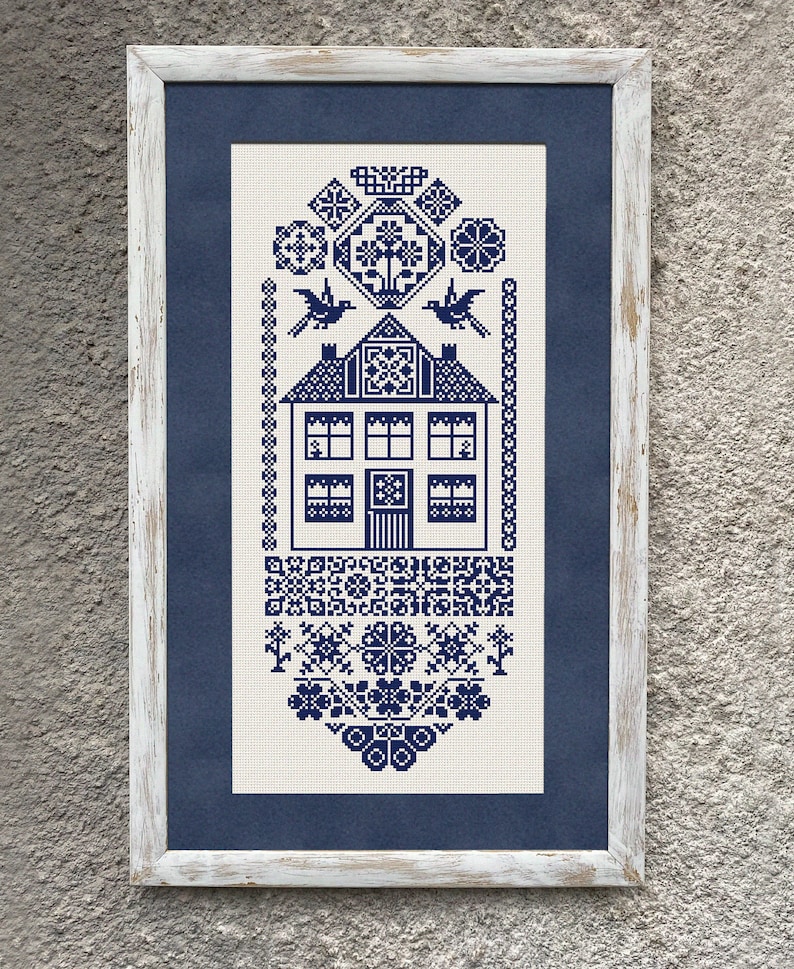 Quaker House Sampler Cross Stitch Pattern Cross Stitch Chart - Etsy