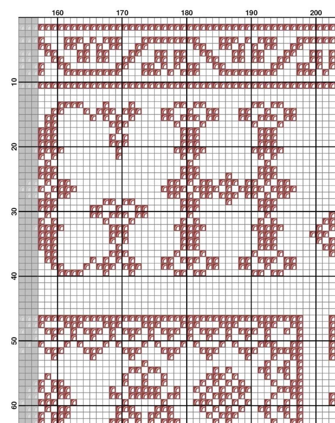 Sampler Borders Cross Stitch Pattern, Monochrome Cross Stitch Chart ...