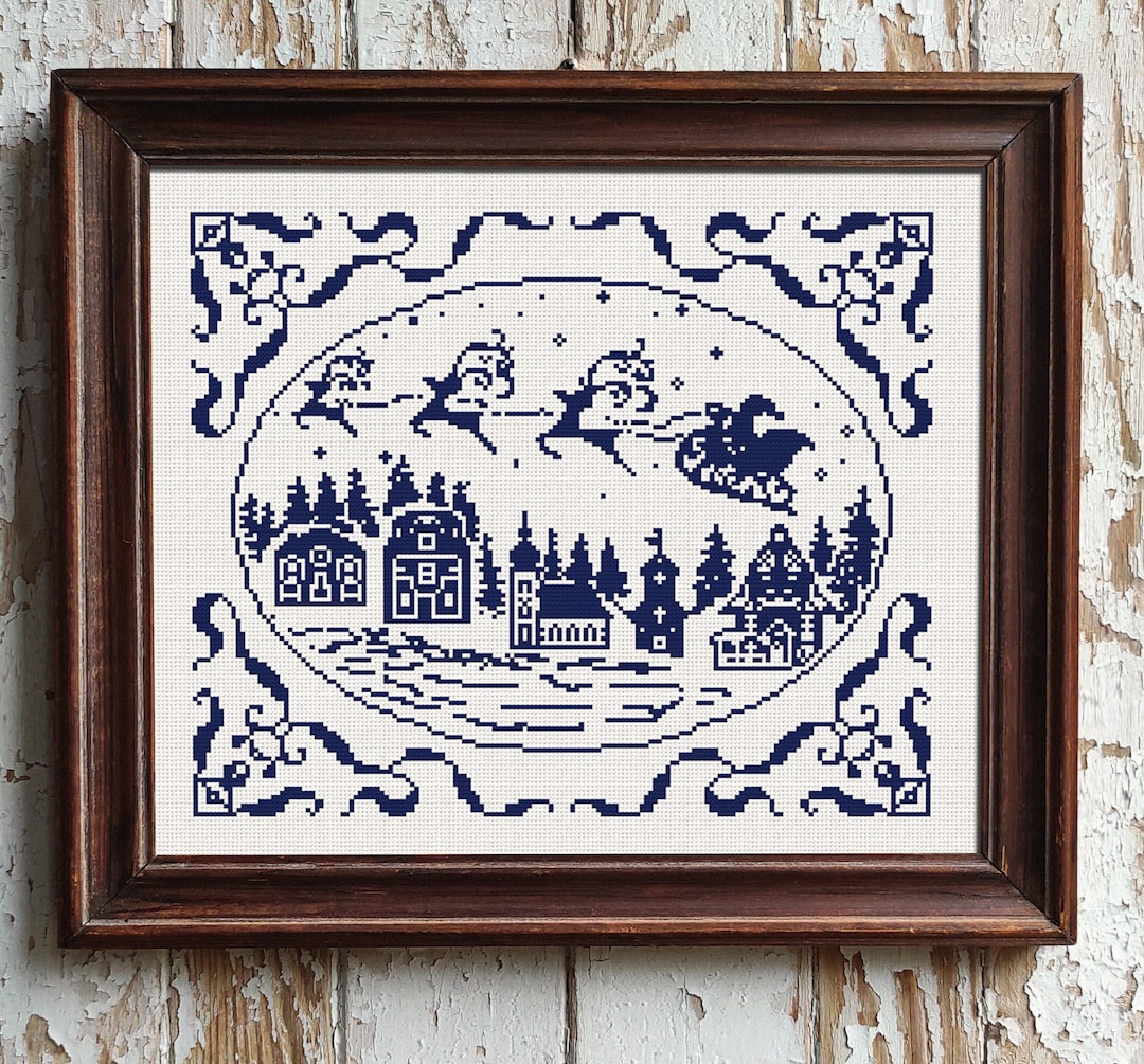 Santa Claus Cross Stitch Pattern, Cross Stitch Chart, Monochrome X ...