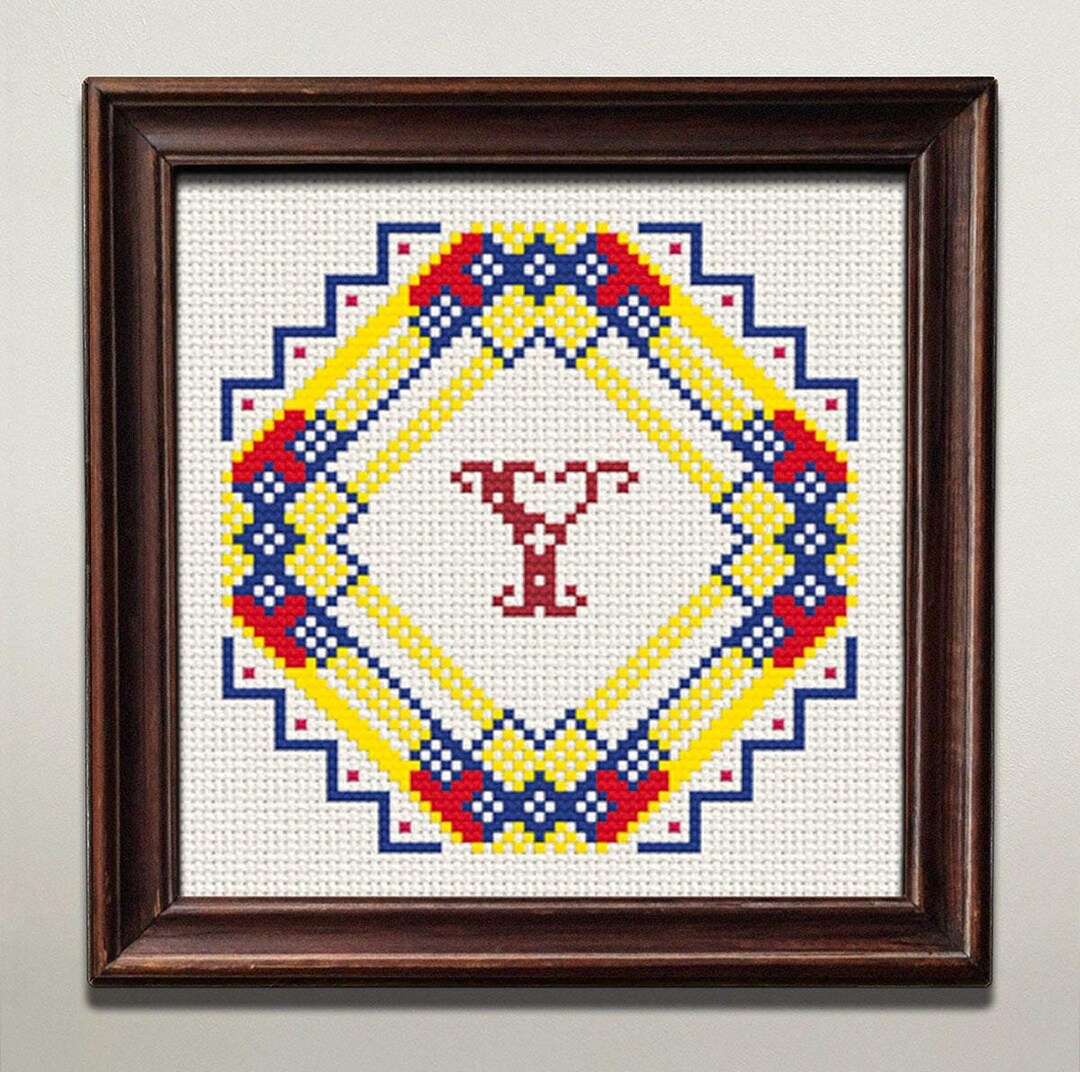 Letter Y Cross Stitch Pattern, Easy Counted Cross Stitch Chart, ABC ...