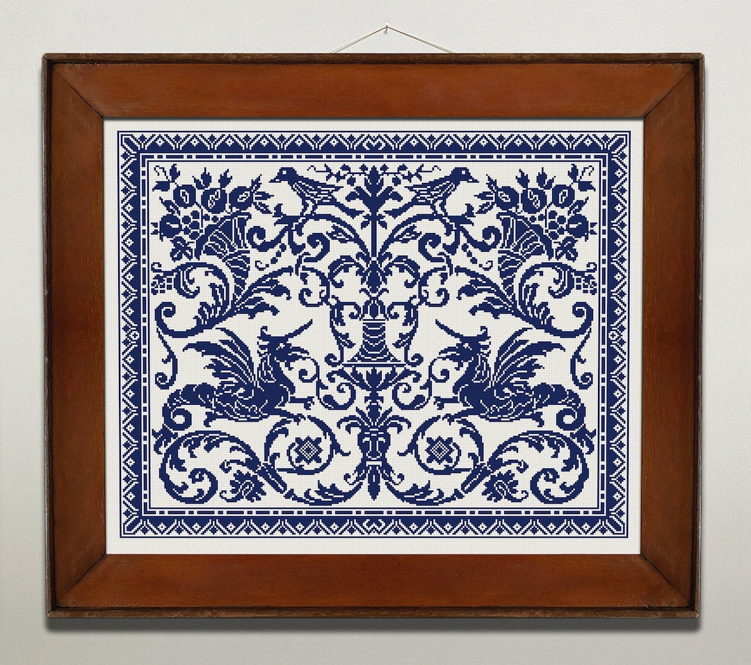 Mystical Dragons Sampler Cross Stitch Pattern, Cross Stitch Chart ...