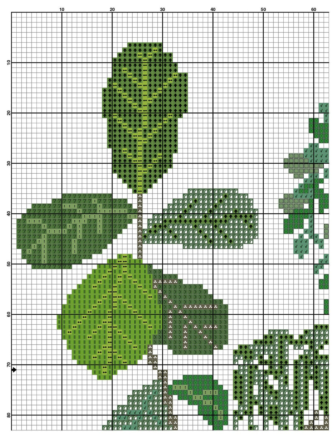 Home Plants Cross Stitch Pattern, Cross Stitch Chart, Modern Plants X ...