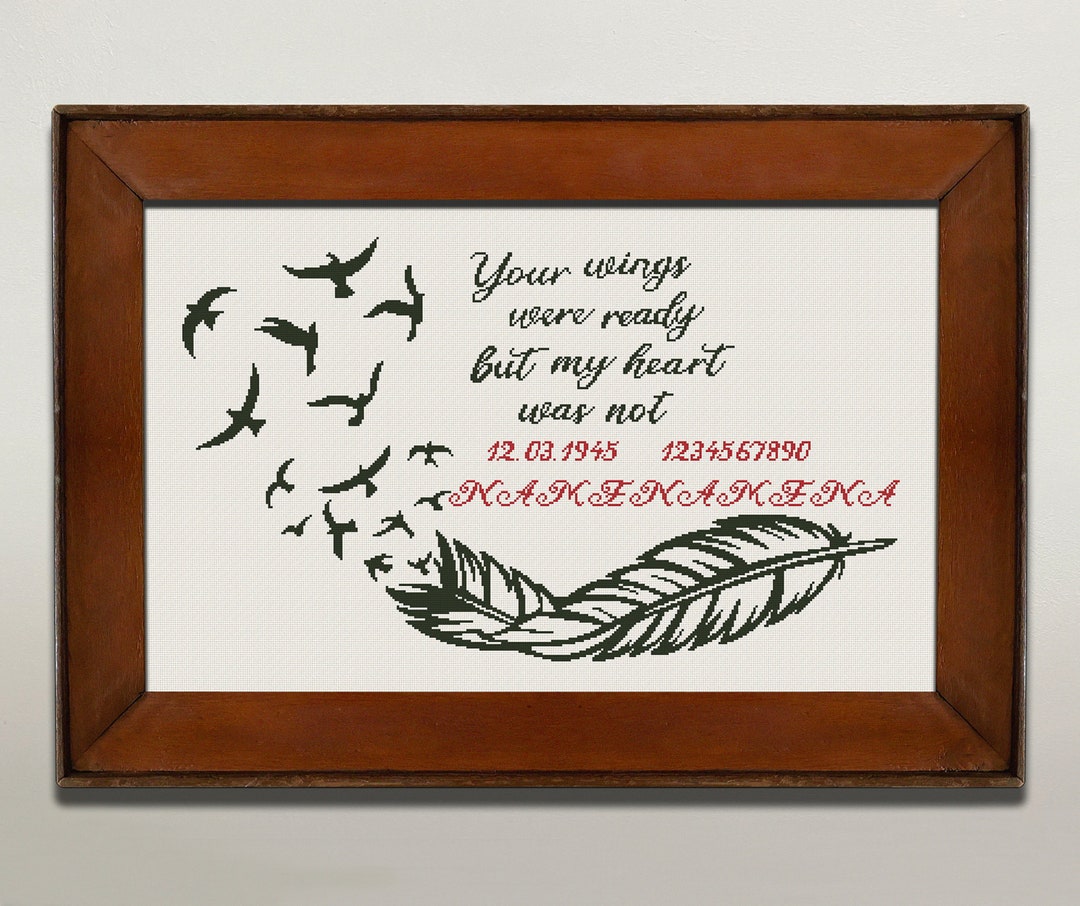 Your Wings Were Ready Memorial Cross Stitch Pattern, X Stitch Chart ...
