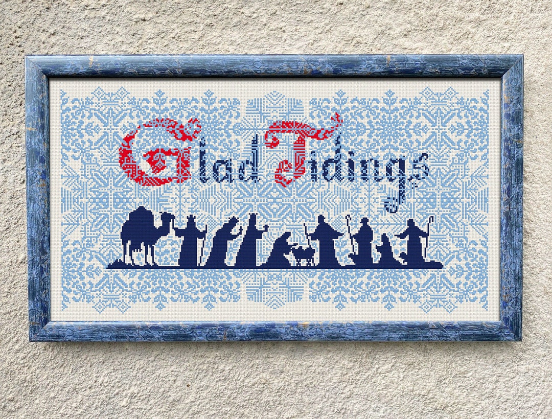 Glad Tidings Sampler Cross Stitch Pattern, Cross Stitch Chart ...