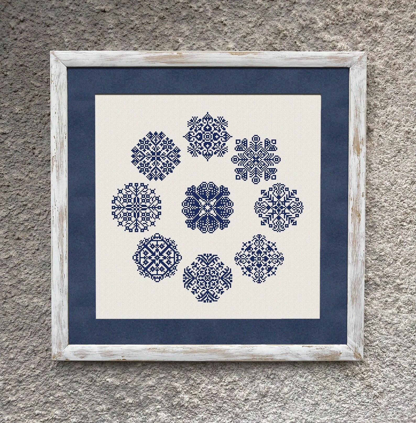 Snowflakes Sampler Cross Stitch Pattern, X Stitch Chart, Monochrome ...