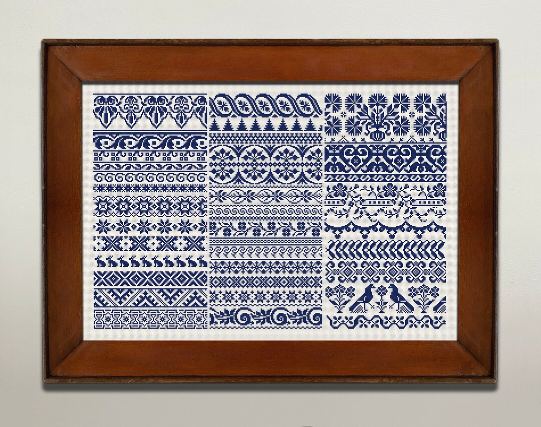 Sampler Borders Cross Stitch Pattern, 36 Decorative Borders X Stitch ...