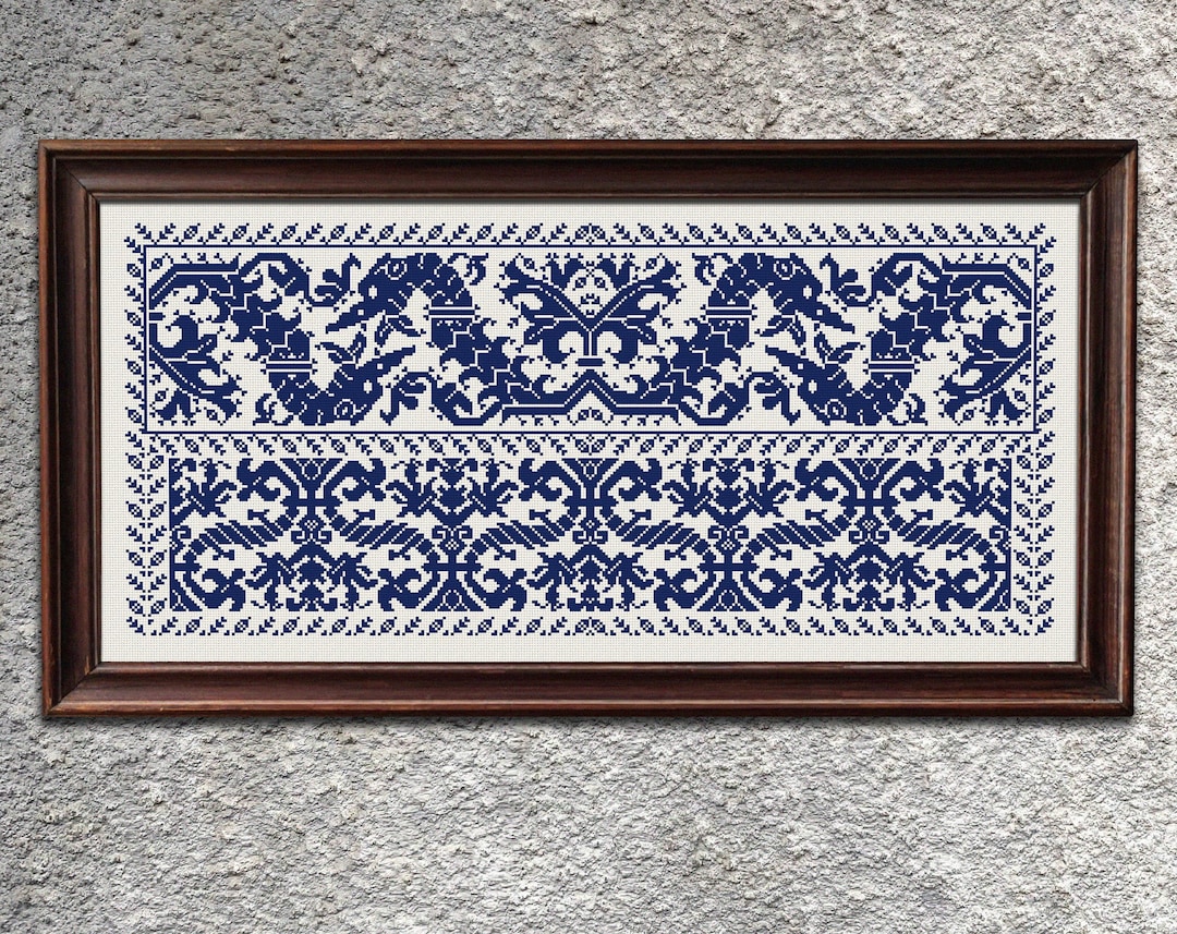 Monochrome Sampler Cross Stitch Pattern Easy Counted Cross Stitch Chart Vintage Dragon Sampler