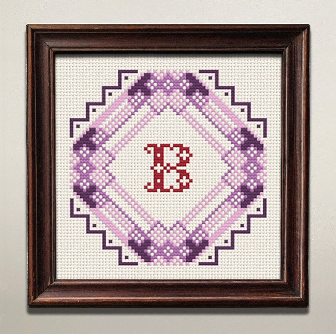 Letter B Cross Stitch Pattern, Easy Counted Cross Stitch Chart, ABC ...